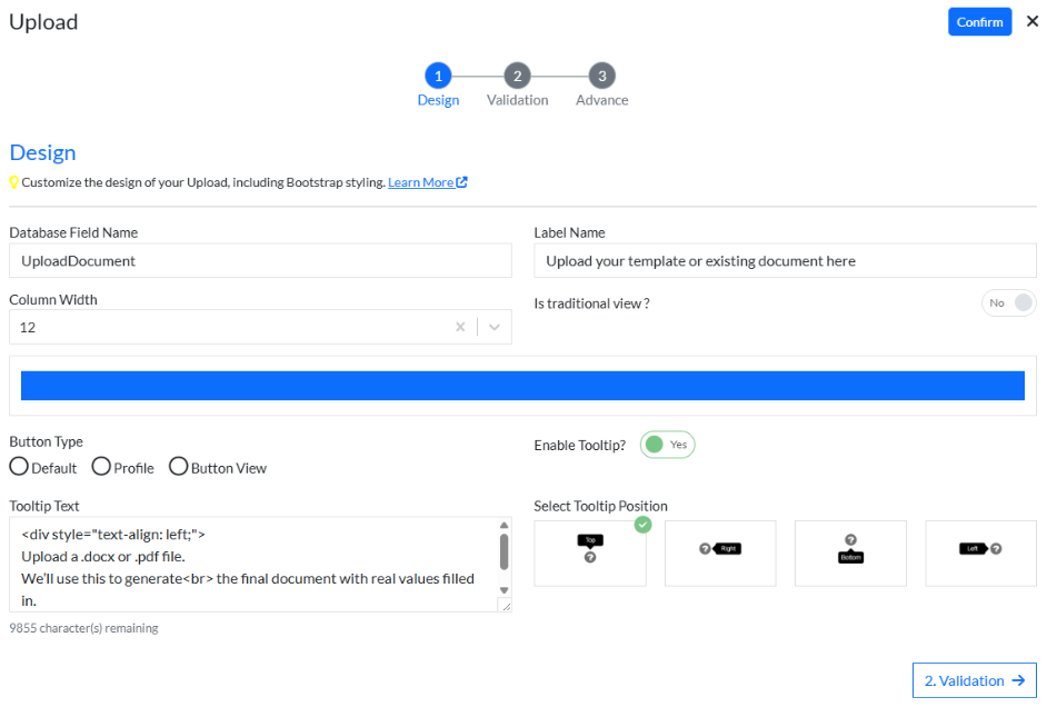 AI File Upload Configuration - No-Code Software Platform | Applications | NCAMEO
