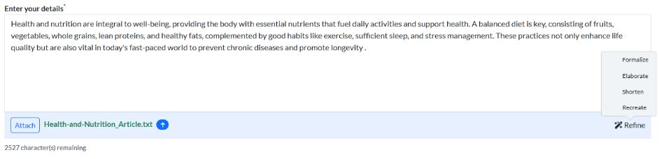AI Textarea Configuration - No-Code Software Platform | Applications | NCAMEO