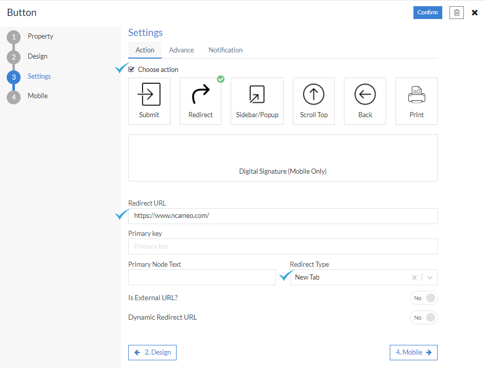 Button - No-Code Software Platform | Applications | NCAMEO