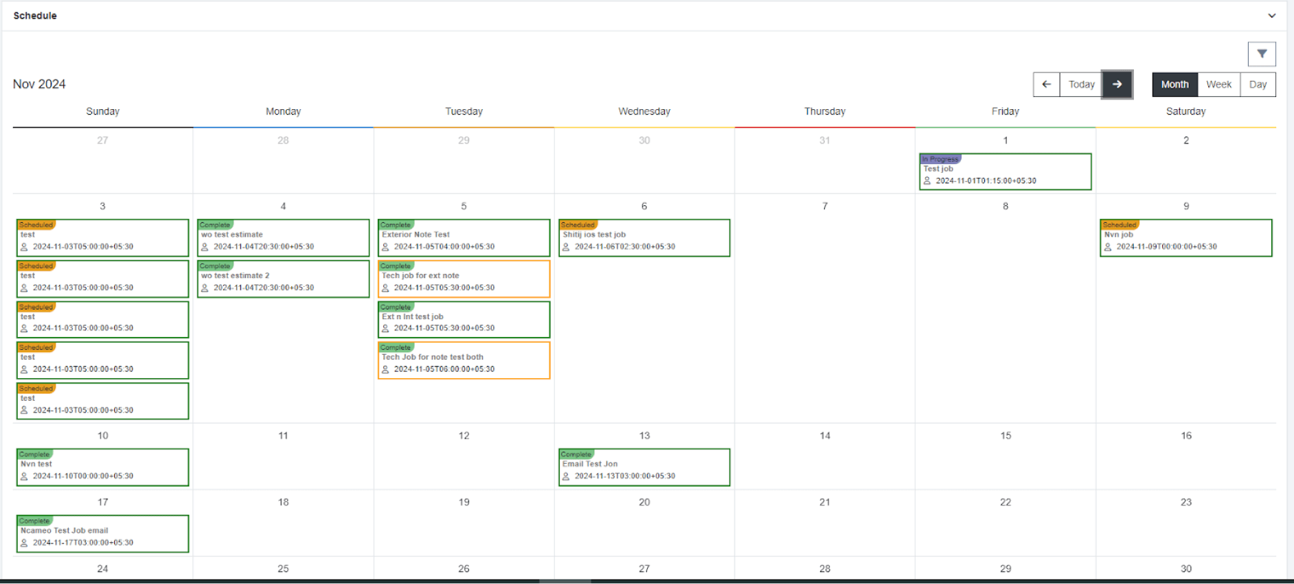 Calendar Color Card No Code Software Platform Applications Ncameo