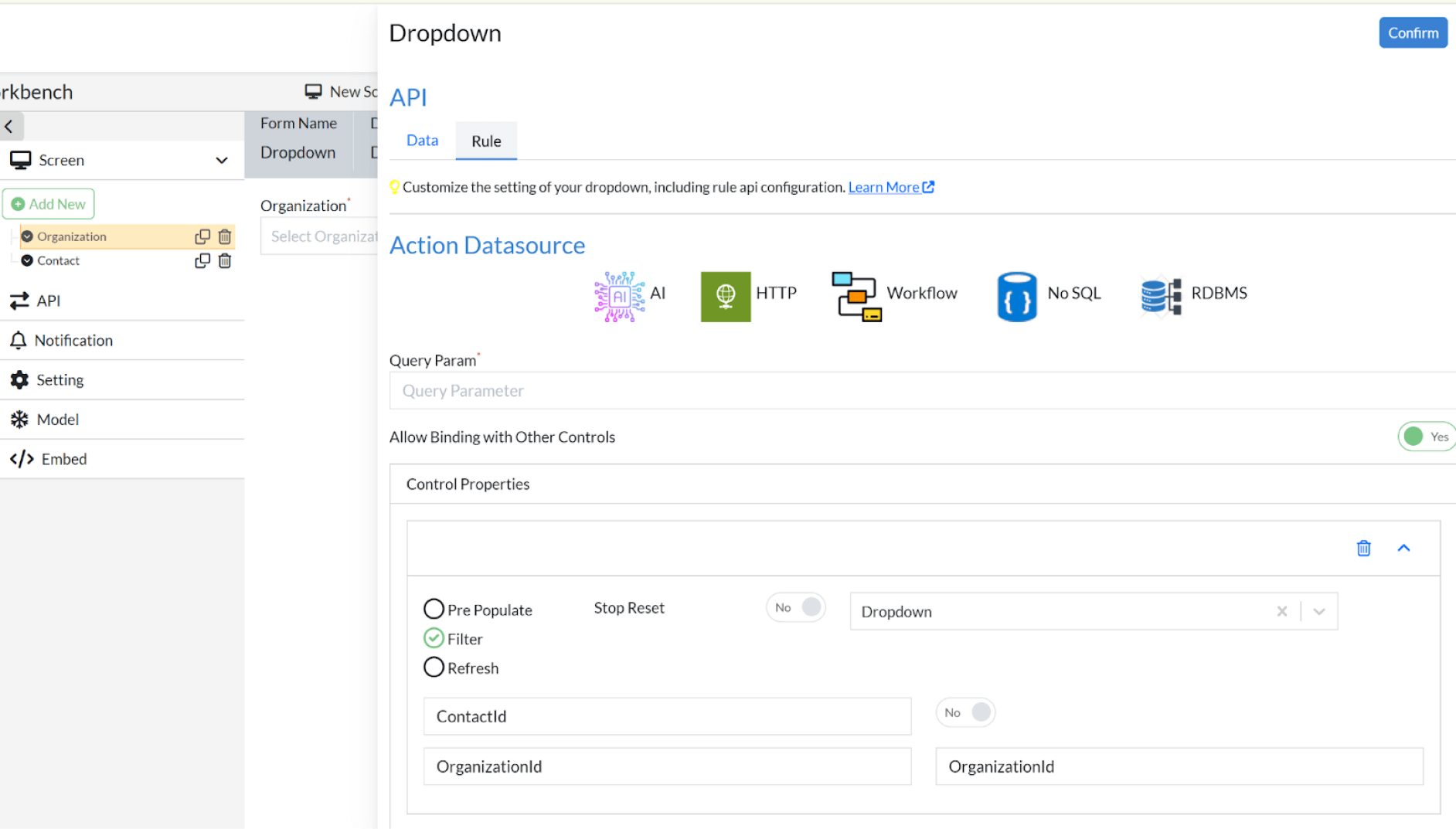 Dropdown Binding No Code Software Platform Applications Ncameo