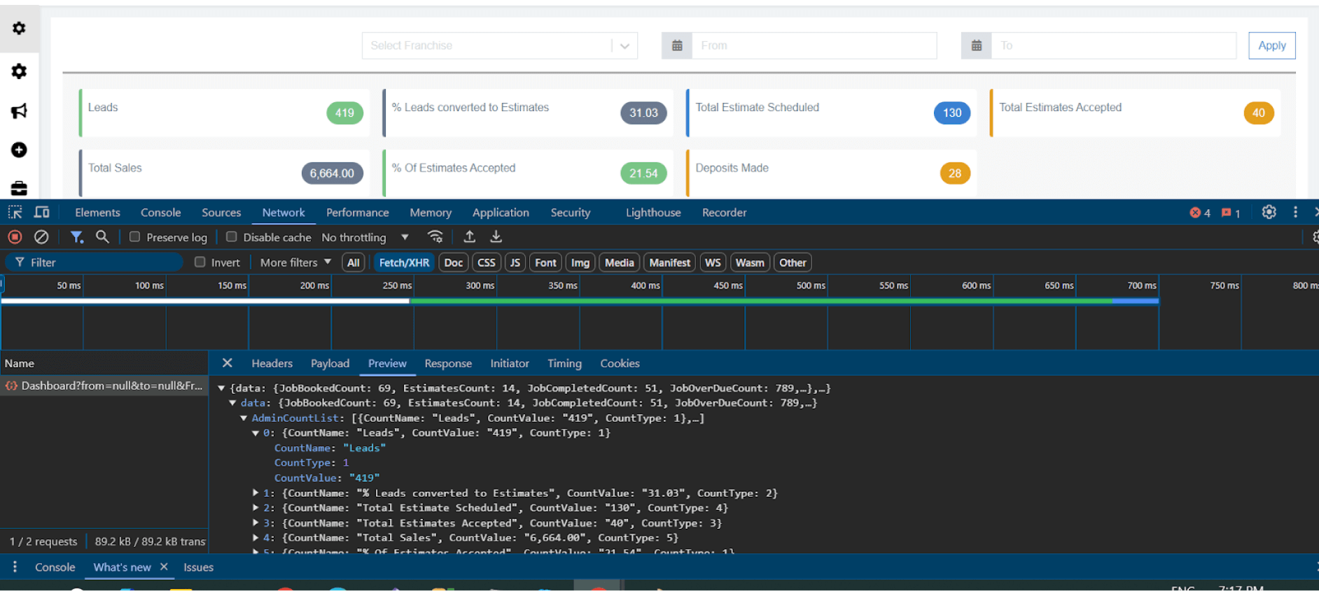 Filter Dashboard - No-Code Software Platform | Applications | NCAMEO