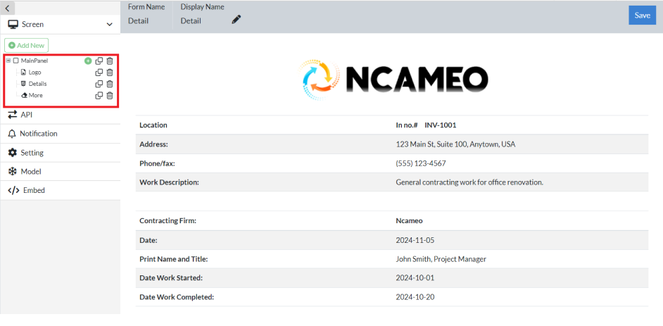 Print - No-Code Software Platform | Applications | NCAMEO